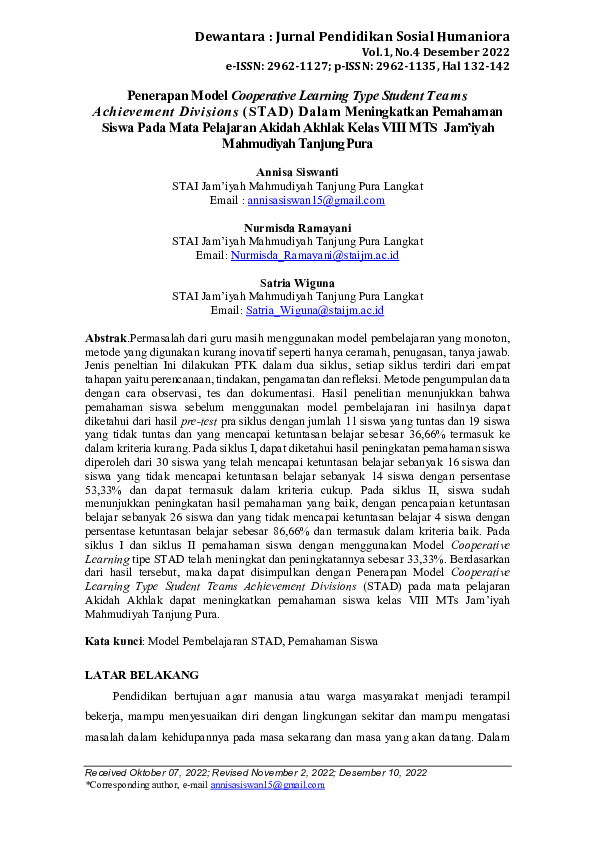 (PDF) Penerapan Model Cooperative Learning Type Student Teams ...