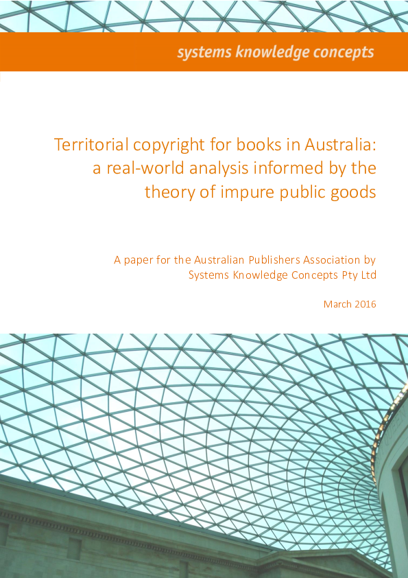 (PDF) Territorial copyright for books in Australia : a real-world ...