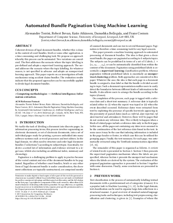 (PDF) Automated Bundle Pagination Using Machine Learning