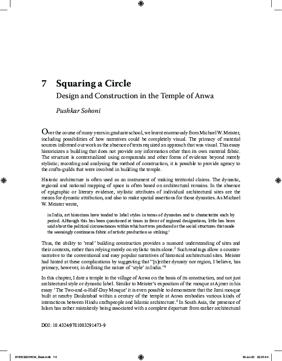 (PDF) Squaring a Circle: Design and Construction in the Temple of Anwa