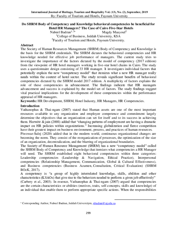 (PDF) Do SHRM Body of Competency and Knowledge behavioral competencies ...