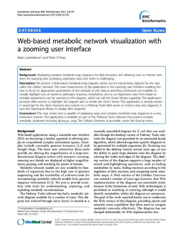 (PDF) Web-based metabolic network visualization with a zooming user ...