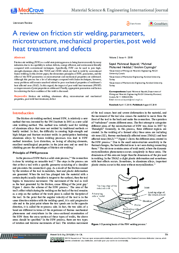 (PDF) A review on friction stir welding, parameters, microstructure, mechanical properties, post ...