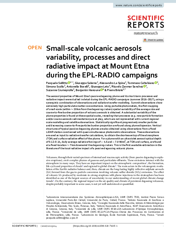 (PDF) Small-scale volcanic aerosols variability, processes and direct ...