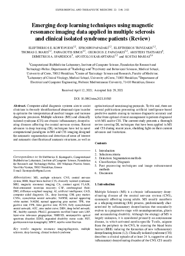 (PDF) Emerging deep learning techniques using magnetic resonance imaging data applied in ...