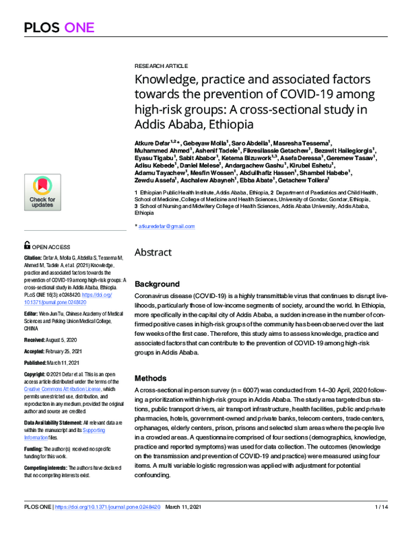 (PDF) Knowledge, practice and associated factors towards the prevention ...