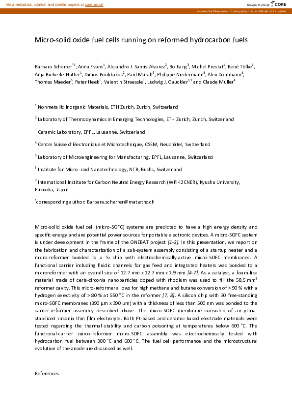 (PDF) Micro-solid oxide fuel cells running on reformed hydrocarbon fuels