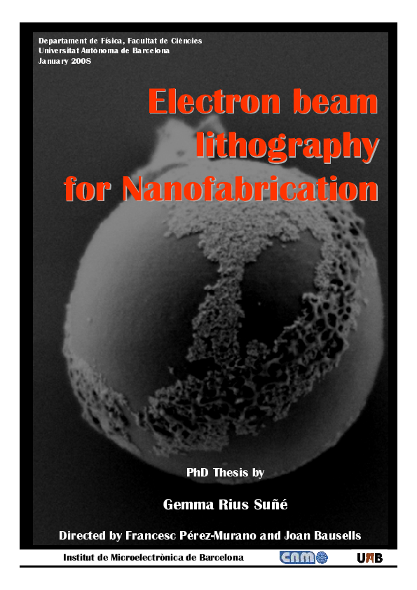 (PDF) Electron beam lithography for Nanofabrication