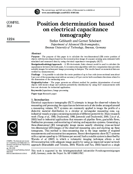 (PDF) Position determination based on electrical capacitance tomography