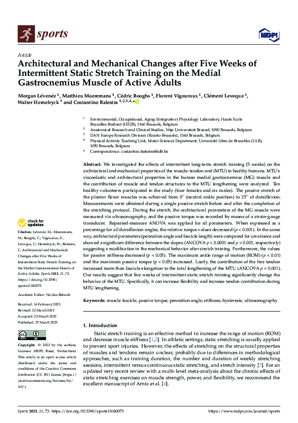 (PDF) Architectural and Mechanical Changes after Five Weeks of ...