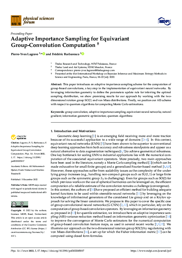 (PDF) Adaptive Importance Sampling for Equivariant Group-Convolution Computation