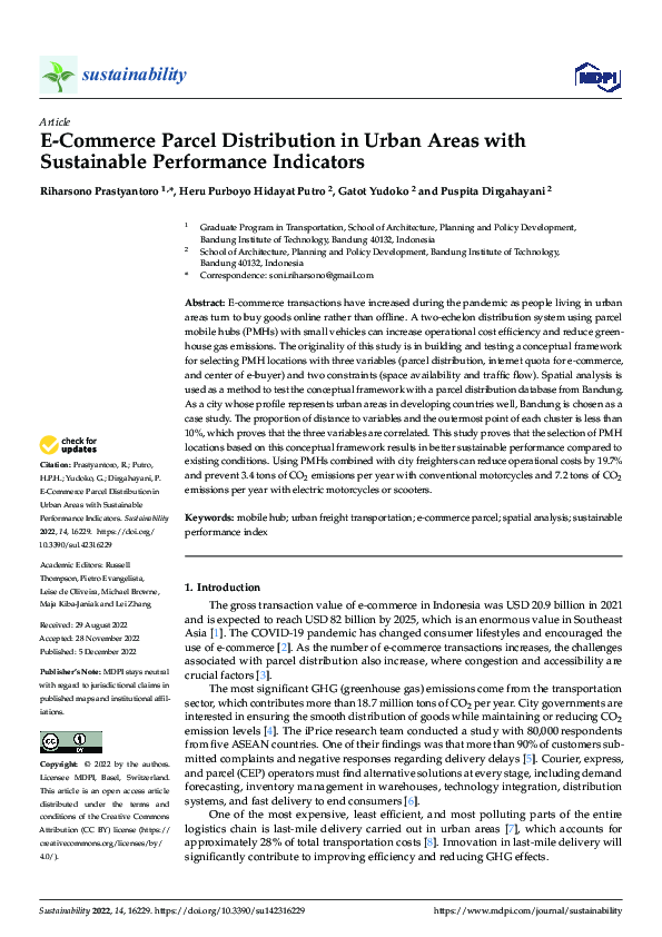 (PDF) E-Commerce Parcel Distribution in Urban Areas with Sustainable ...