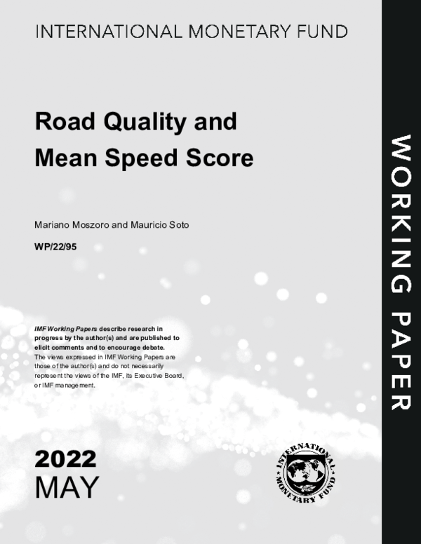 (PDF) Road Quality and Mean Speed Score