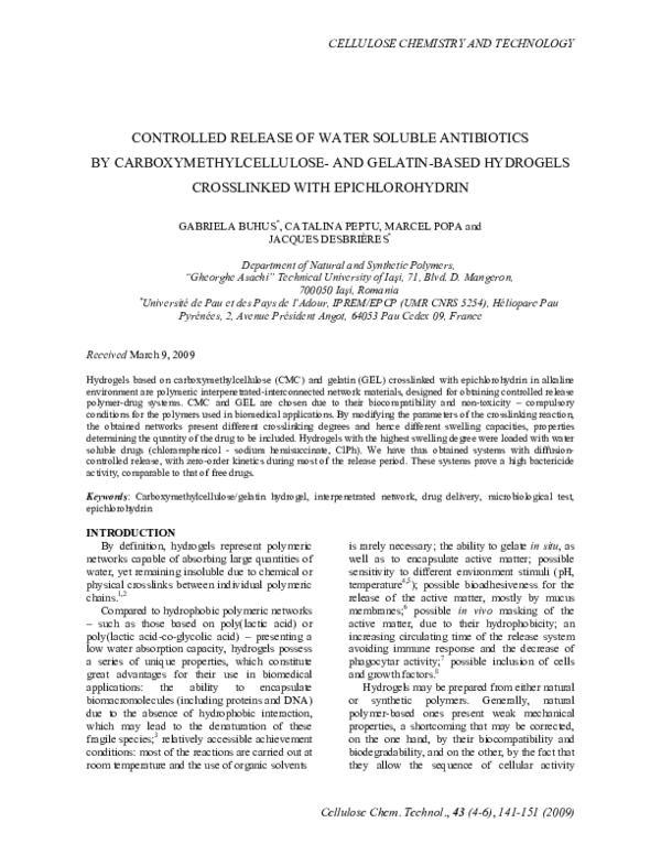 (PDF) Controlled Release of Water Soluble Antibiotics by ...
