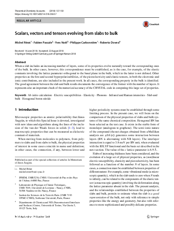 (PDF) Scalars, vectors and tensors evolving from slabs to bulk