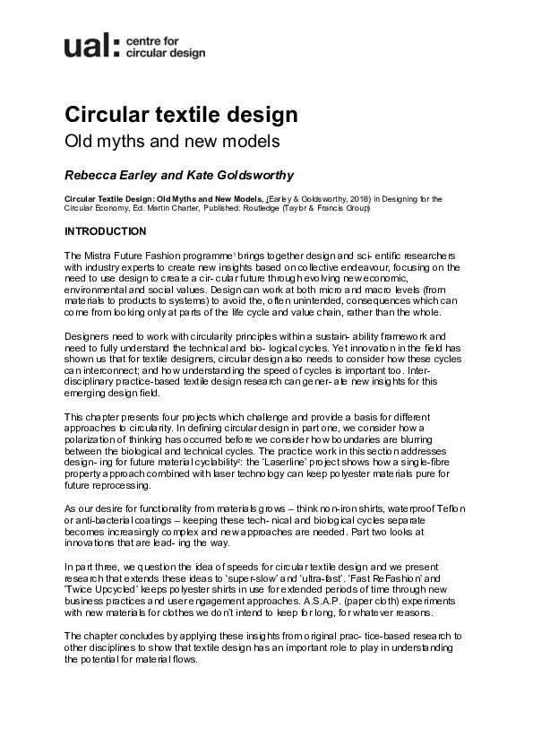 (PDF) Circular textile design