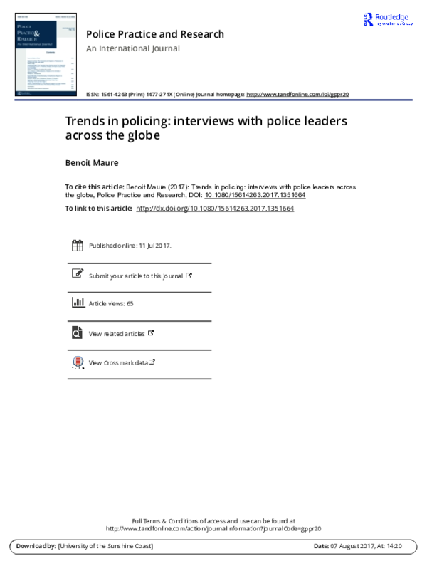 (PDF) Trends in policing: interviews with police leaders across the globe