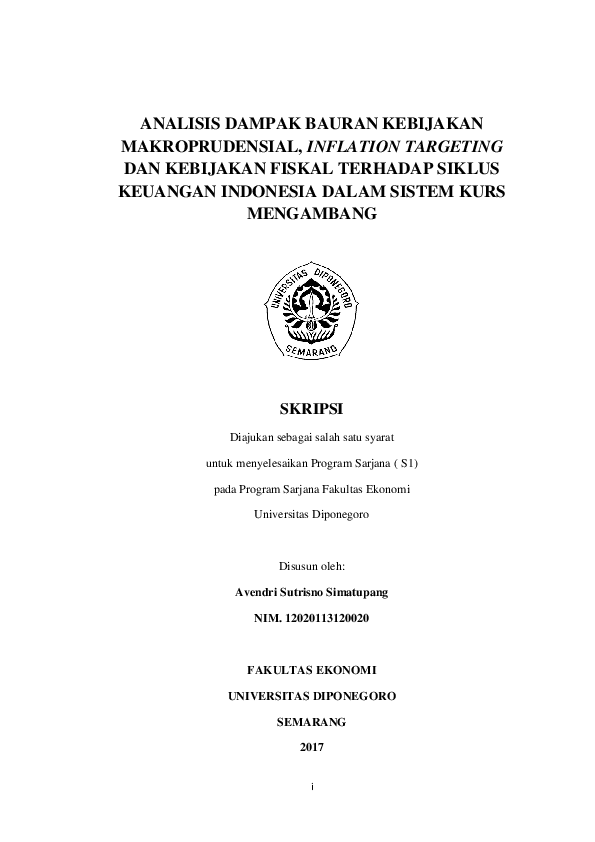 (PDF) Analisis Dampak Bauran Kebijakan Makroprudensial, Inflation ...