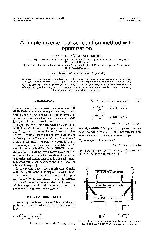 (PDF) A simple inverse heat conduction method with optimization
