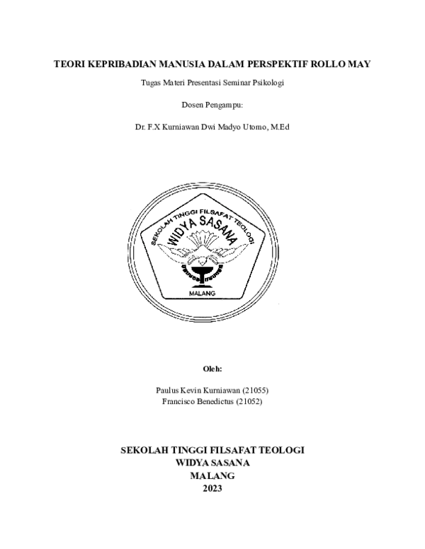 (DOC) TEORI KEPRIBADIAN MANUSIA ROLLO MAY