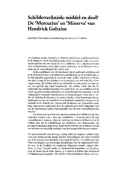 (PDF) Schildertechniek: middel en doel? De 'Mercurius' en 'Minerva' van ...