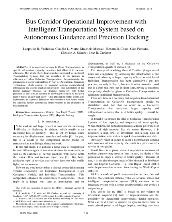 (PDF) Bus Corridor Operational Improvement with Intelligent ...