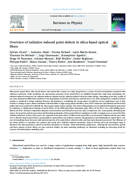 (PDF) Overview of radiation induced point defects in silica-based ...