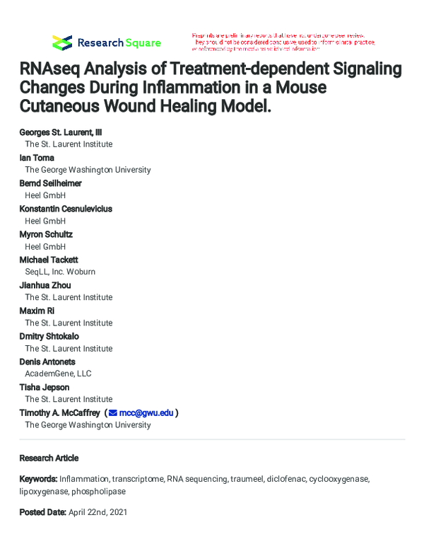 (PDF) RNAseq Analysis of Treatment-dependent Signaling Changes During ...