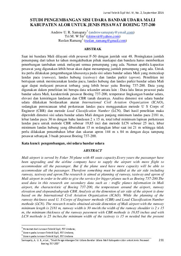 (PDF) Studi Pengembangan Sisi Udara Bandar Udara Mali Kabupaten Alor ...