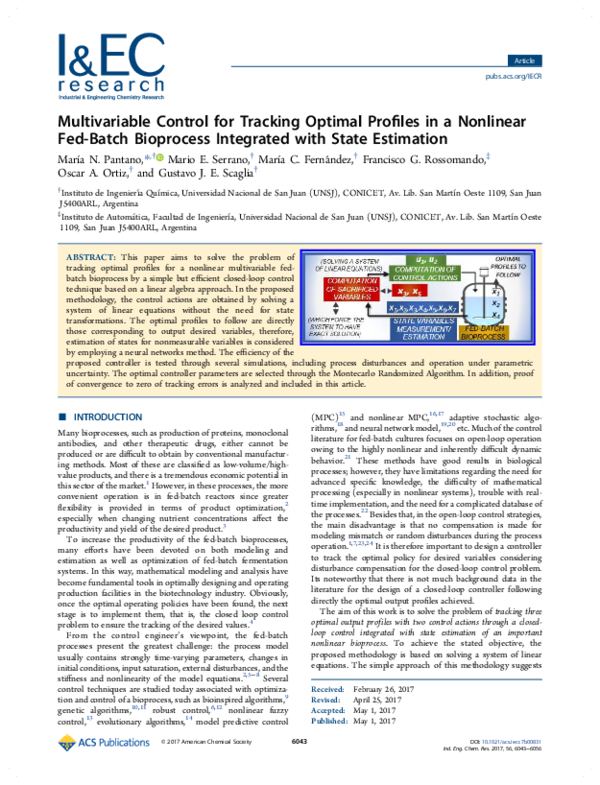 (PDF) Multivariable Control for Tracking Optimal Profiles in a Nonlinear Fed-Batch Bioprocess ...
