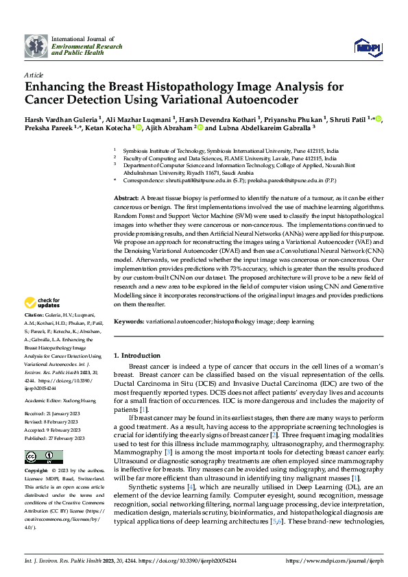 Pdf Enhancing The Breast Histopathology Image Analysis For Cancer Detection Using Variational