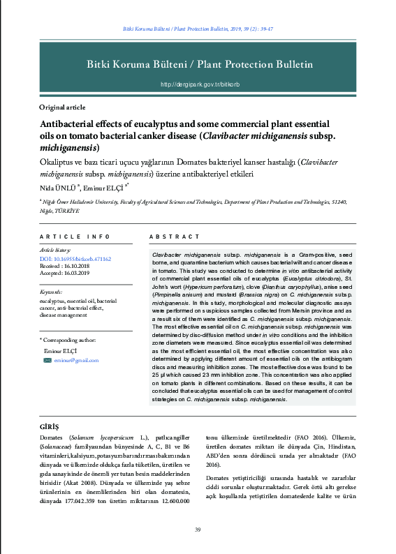 (PDF) Bacterial Canker (Clavibacter michiganensis subsp. michiganensis ...
