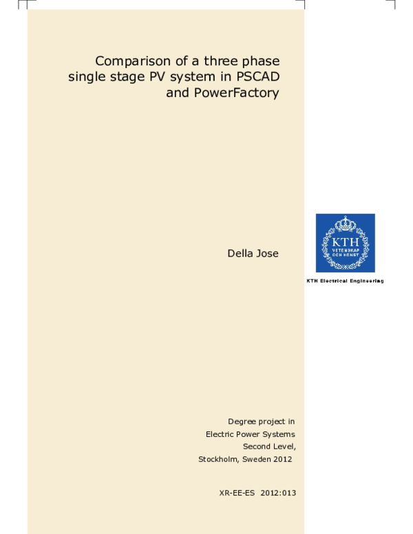 (PDF) Comparison of a Three-Phase Single-Stage PV System in PSCAD and ...