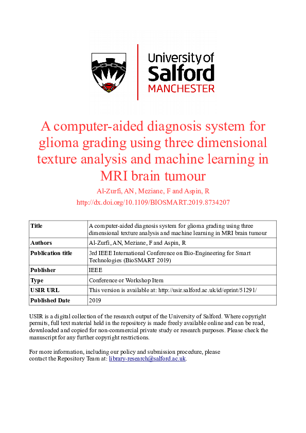 (PDF) A Computer-aided Diagnosis System for Glioma Grading using Three Dimensional Texture ...