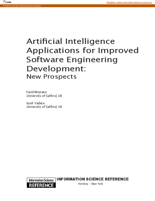 (PDF) AI in software engineering: current developments and future prospects