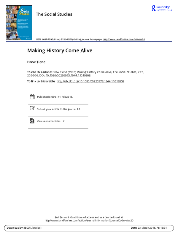 (PDF) Making History Come Alive