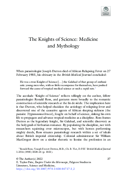 (PDF) The Knights of Science: Medicine and Mythology