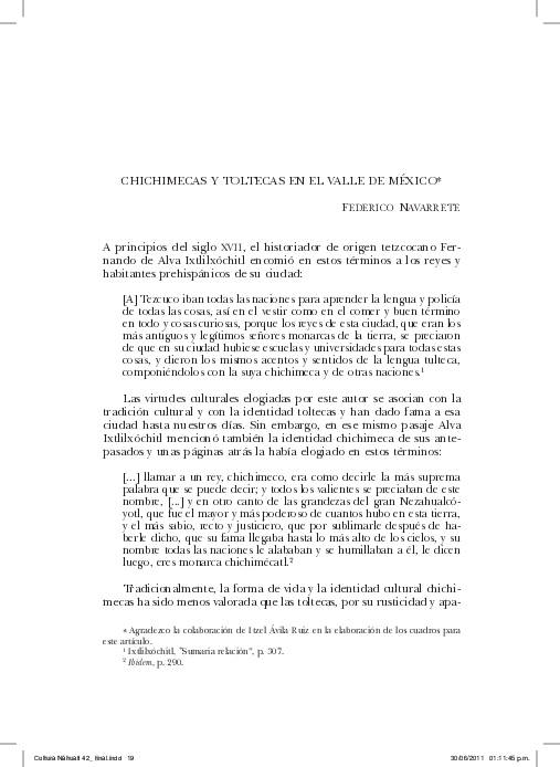 Pdf Chichimecas Y Toltecas En El Valle De México