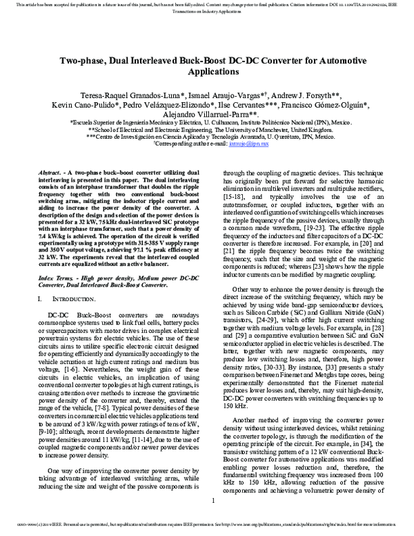 (PDF) Two-Phase, Dual Interleaved Buck–Boost DC–DC Converter for ... (PDF) Two-Phase, Dual Interleaved Buck–Boost DC–DC Converter for ...
