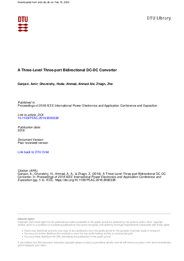 (PDF) A Three-Level Three-port Bidirectional DC-DC Converter