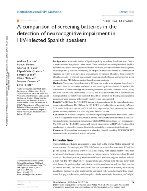 (PDF) A comparison of screening batteries in the detection of ...