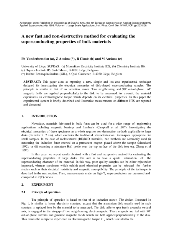 (PDF) A new fast and non-destructive method for evaluating the superconducting properties of ...