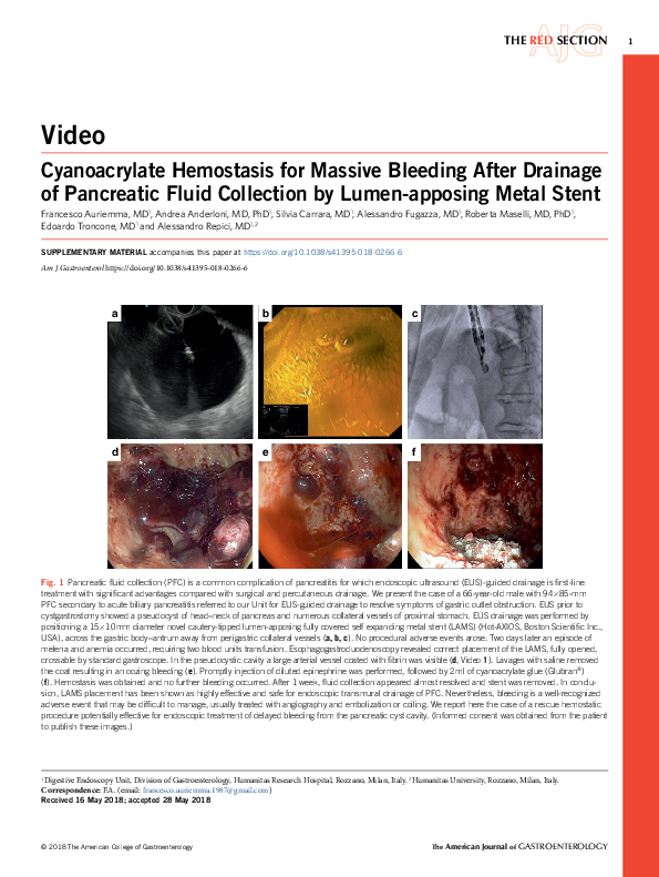 (PDF) Cyanoacrylate Hemostasis for Massive Bleeding After Drainage of ...