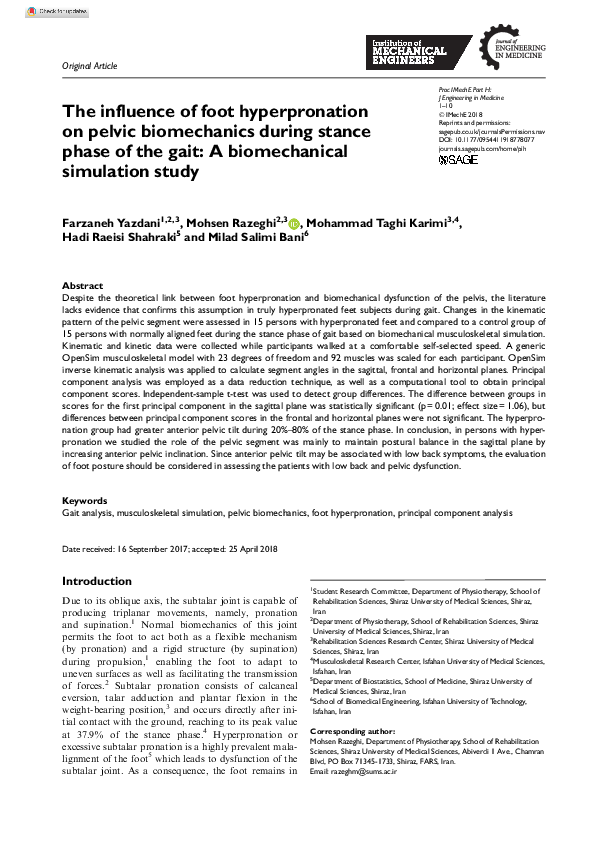 (PDF) The influence of foot hyperpronation on pelvic biomechanics ...