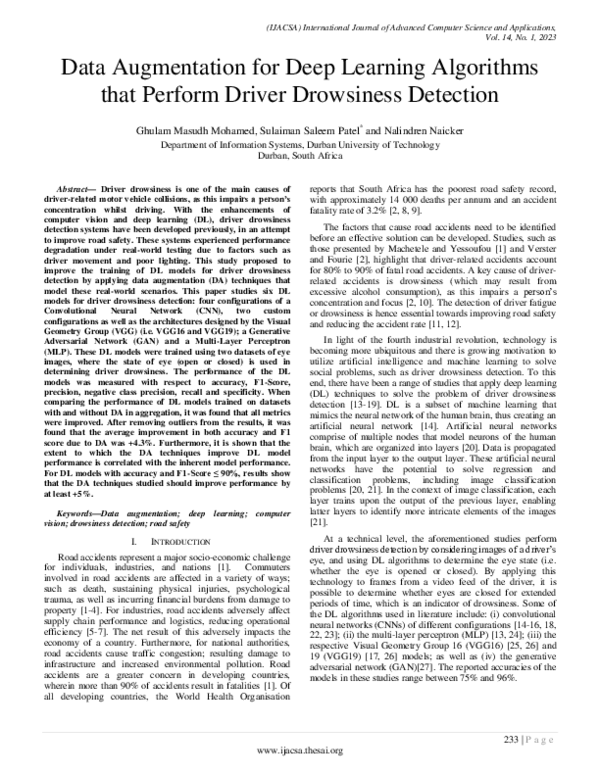 Pdf Data Augmentation For Deep Learning Algorithms That Perform Driver Drowsiness Detection 7128