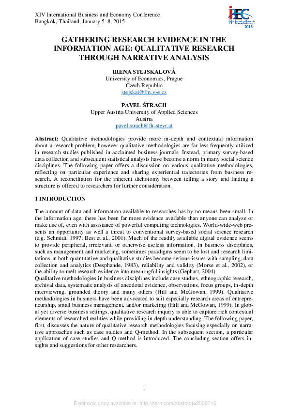 (PDF) Gathering Research Evidence in the Information Age: Qualitative ...