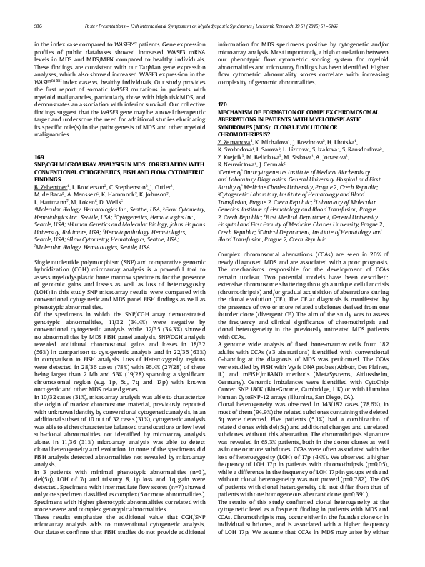 (PDF) 169 SNP/CGH Microarray Analysis in MDS: Correlation with ...