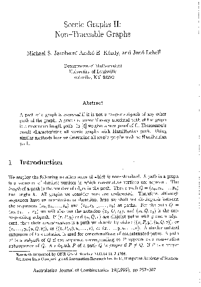 (PDF) Scenic graphs II: non-traceable graphs