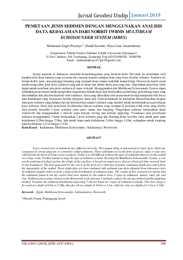 (PDF) Pemetaan Jenis Sedimen Dengan Menggunakan Analisis Data Kedalaman ...