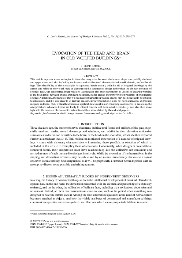 (PDF) Evocation of the head and brain in old vaulted buildings